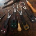 Hand Made Leather Guitar Key Ring With Plectrum Pouch. - Etsy