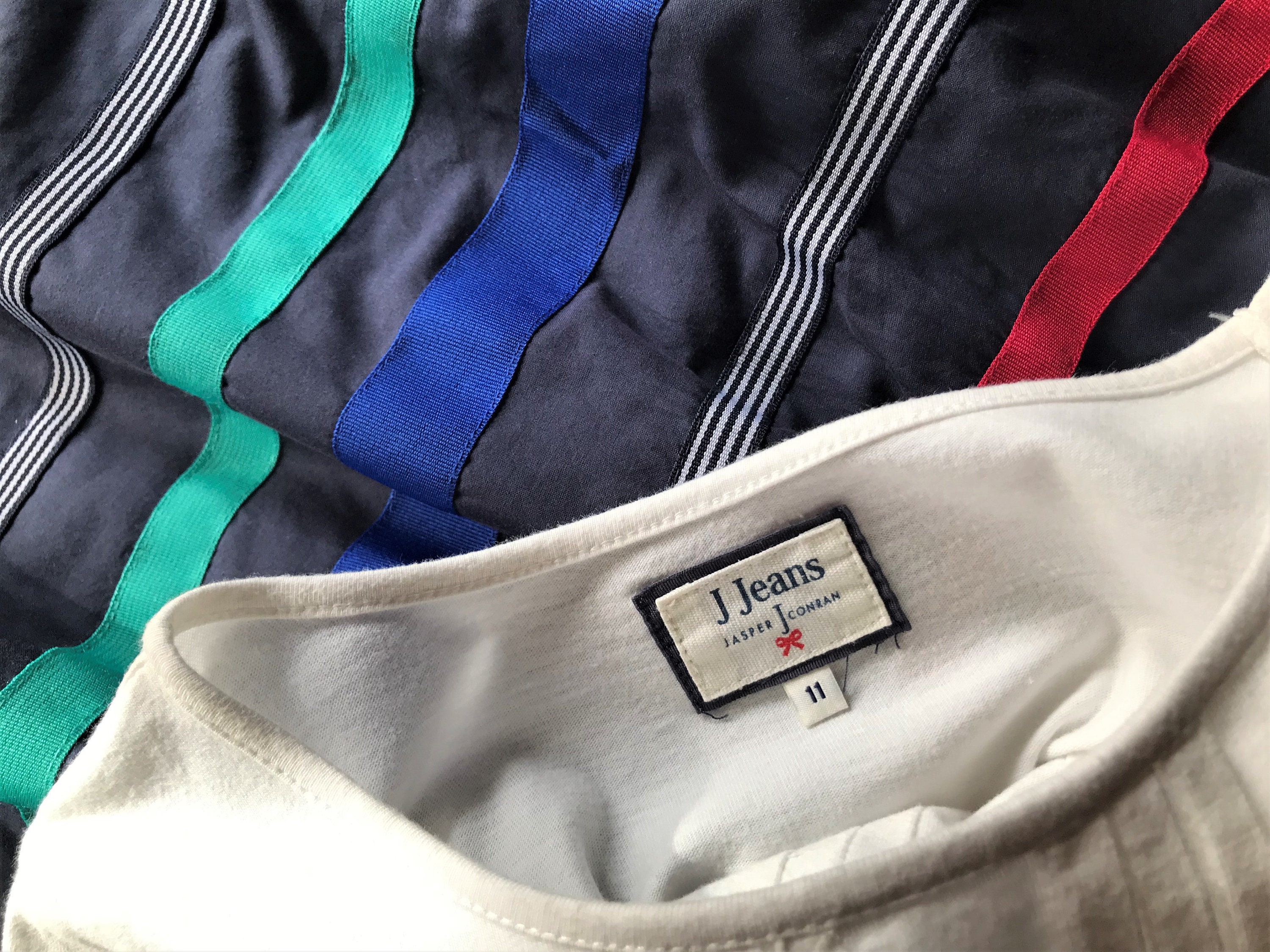 JASPER CONRAN UK Girls Dress Size 11 Years Ivory & Navy With Colourful ...