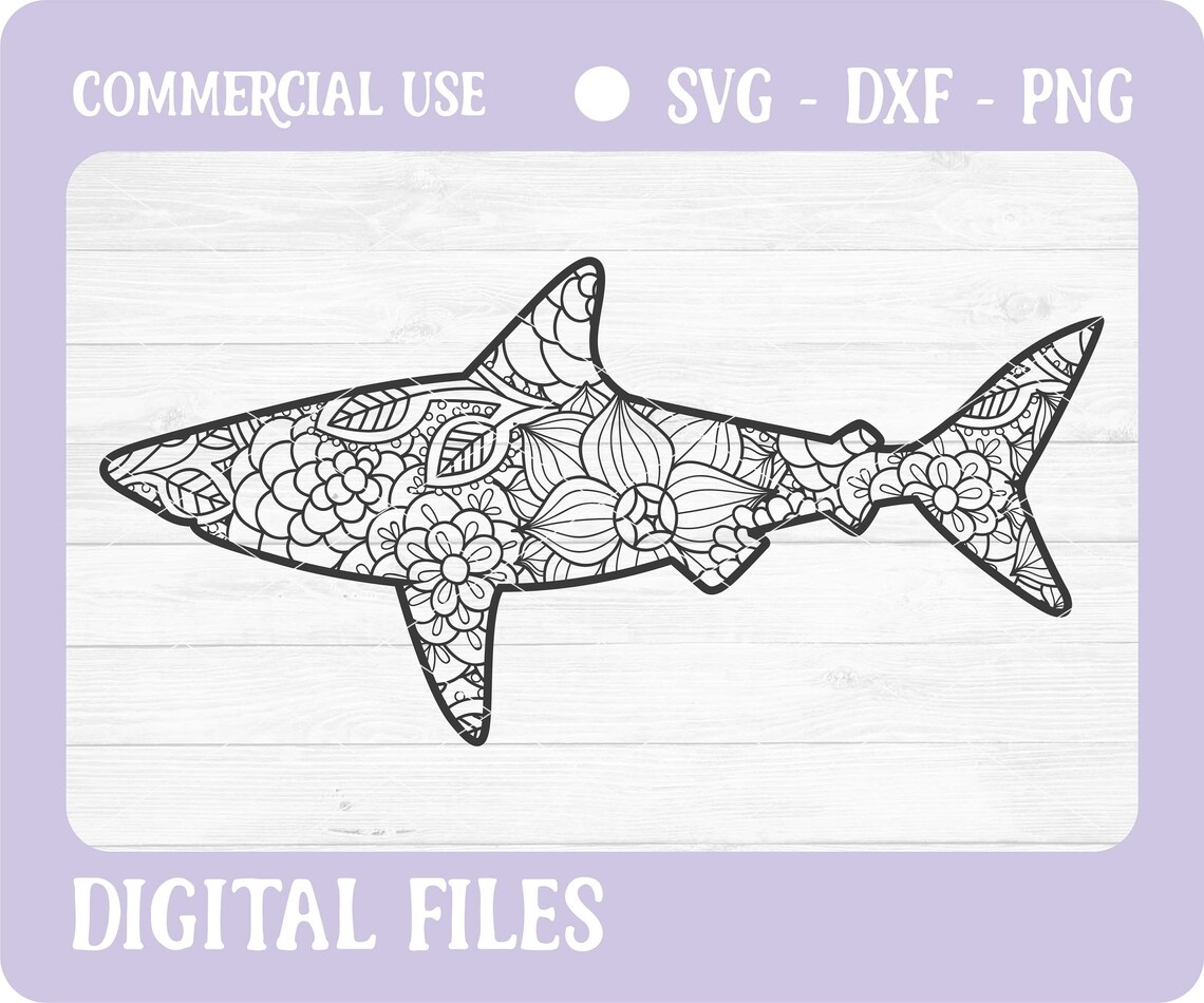 Instant SVG/DXF/PNG Shark Mandala Svg Mandala Svg Zentangle - Etsy