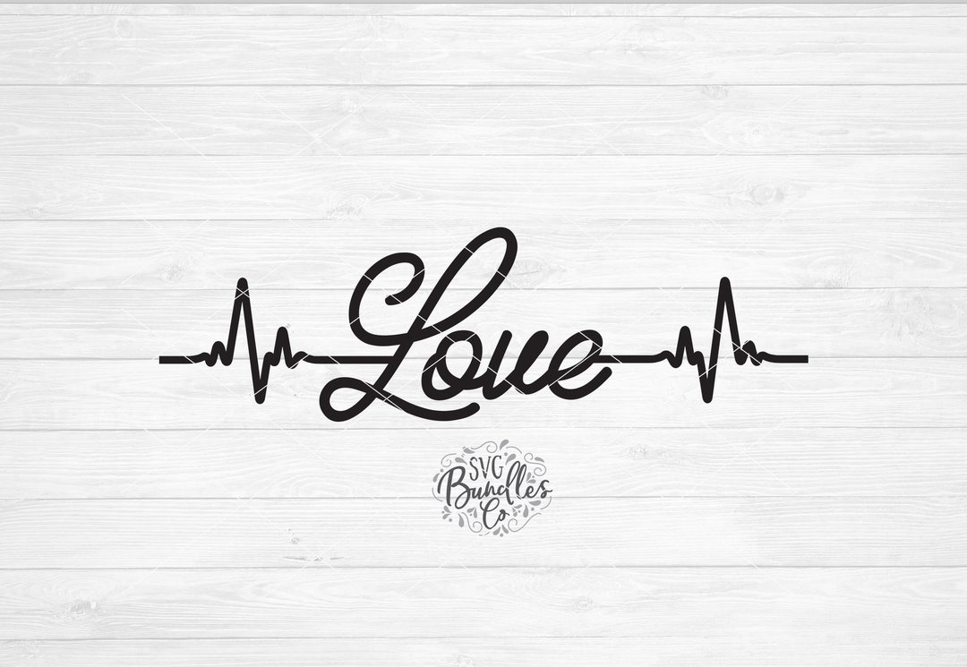 Instant SVG/DXF/PNG Love Heartbeat Symbol Svg, Valentines Day Svg ...