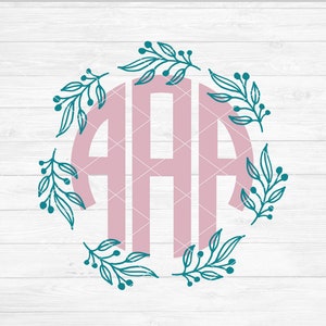 Instant SVG/DXF/PNG Floral Vine Monogram Frame Monogram Svg - Etsy