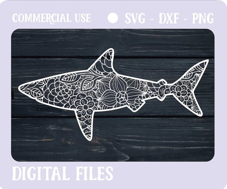 Instant SVG/DXF/PNG Shark Mandala Svg Mandala Svg Zentangle - Etsy