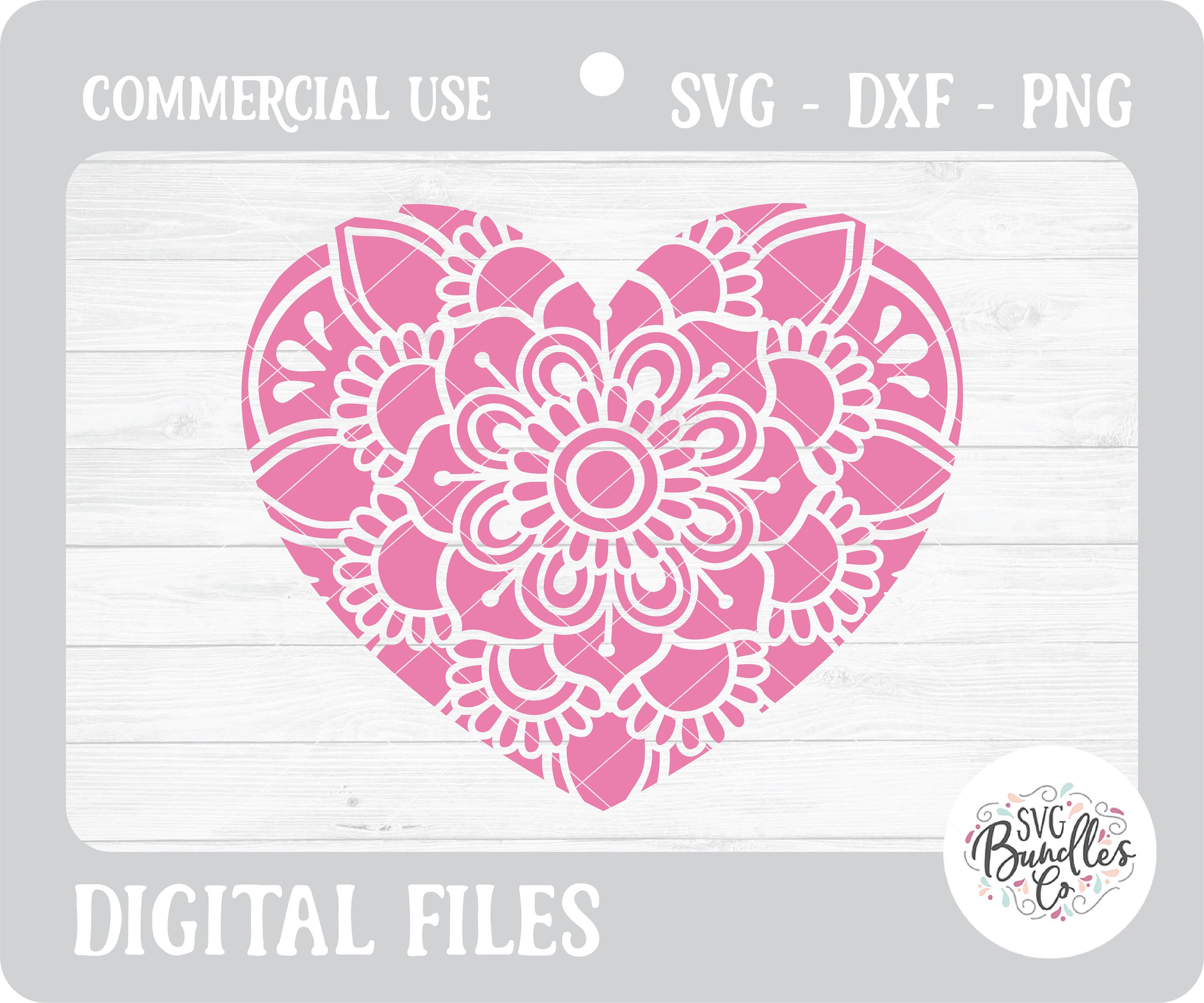 Instant SVG/DXF/PNG Doily Heart Svg Mandala Heart Svg | Etsy