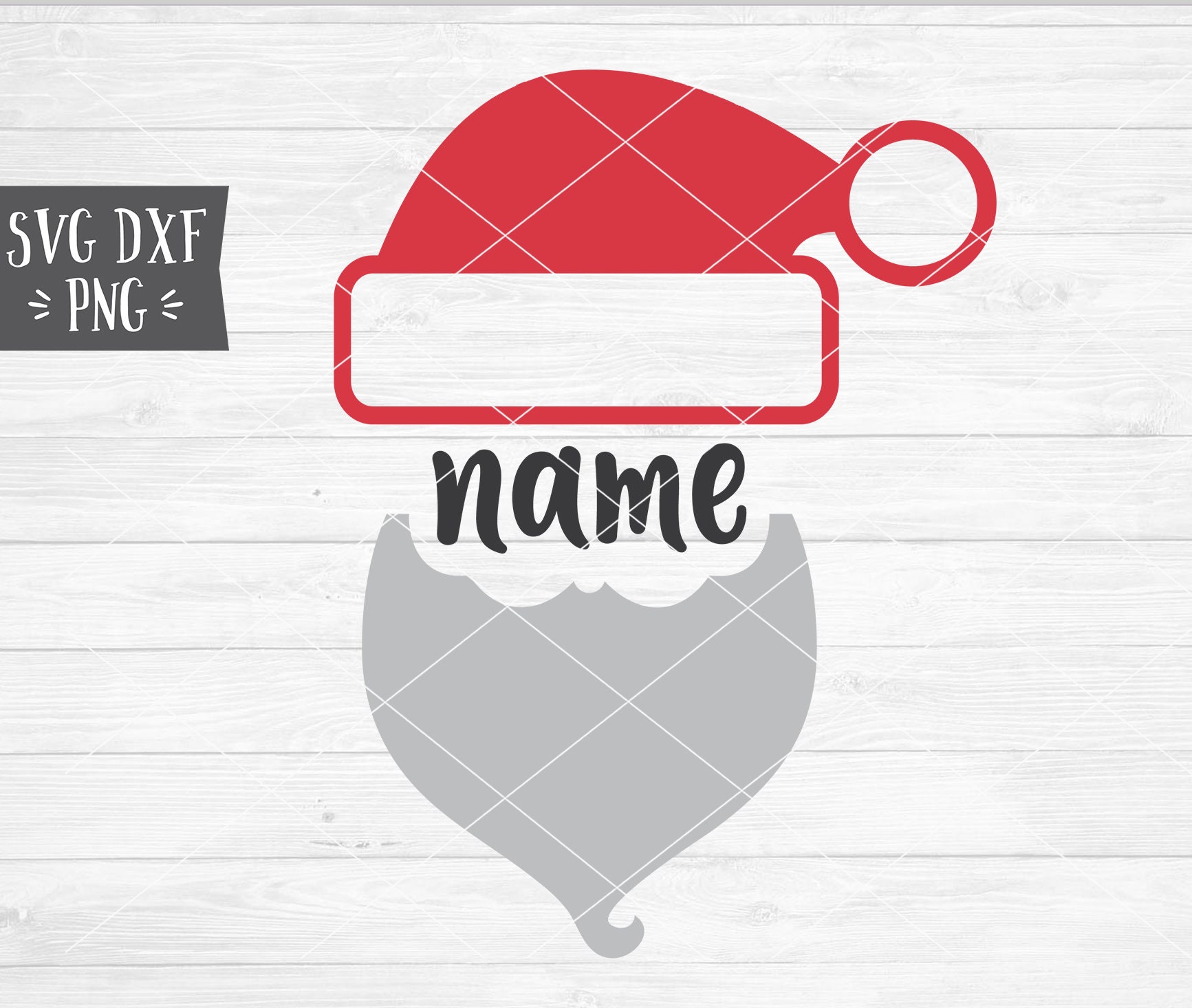 Instant SVG/DXF/PNG Custom Santa Claus Name Monogram Svg - Etsy