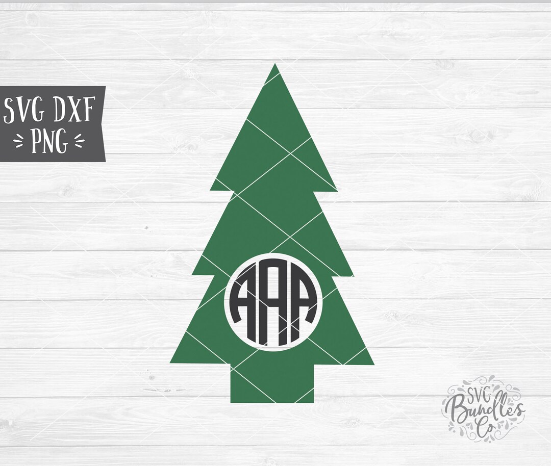 Instant SVG/DXF/PNG Pine Tree Monogram Frame Svg, Camping Monogram Svg ...