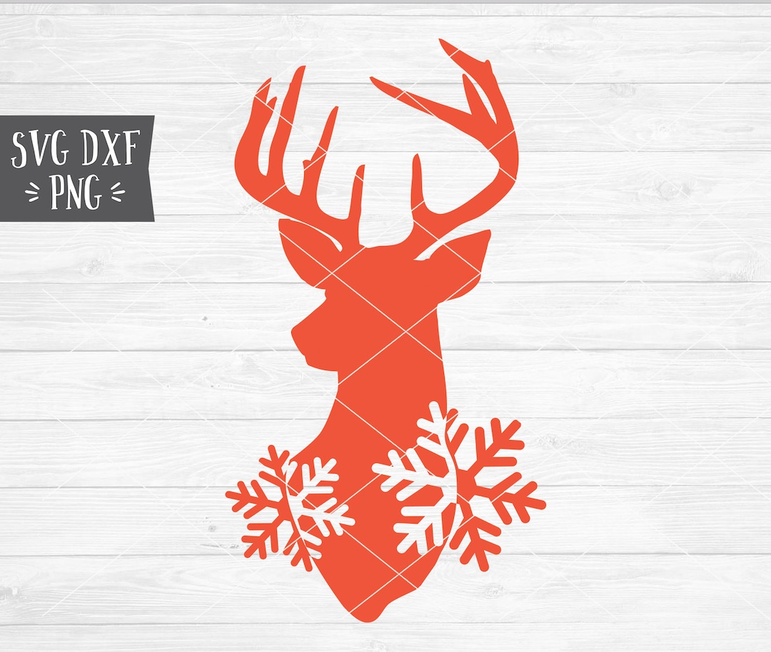 Instant SVG/DXF/PNG Snowflakes Stag Svg, Christmas Svg, Stag Svg, Stag ...