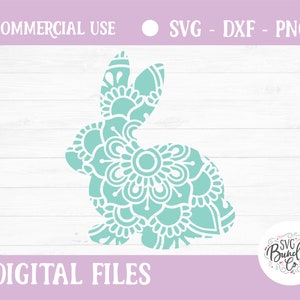 Instant SVG/DXF/PNG Mandala Easter Bunny - Zentangle Bunny Svg, Doily ...