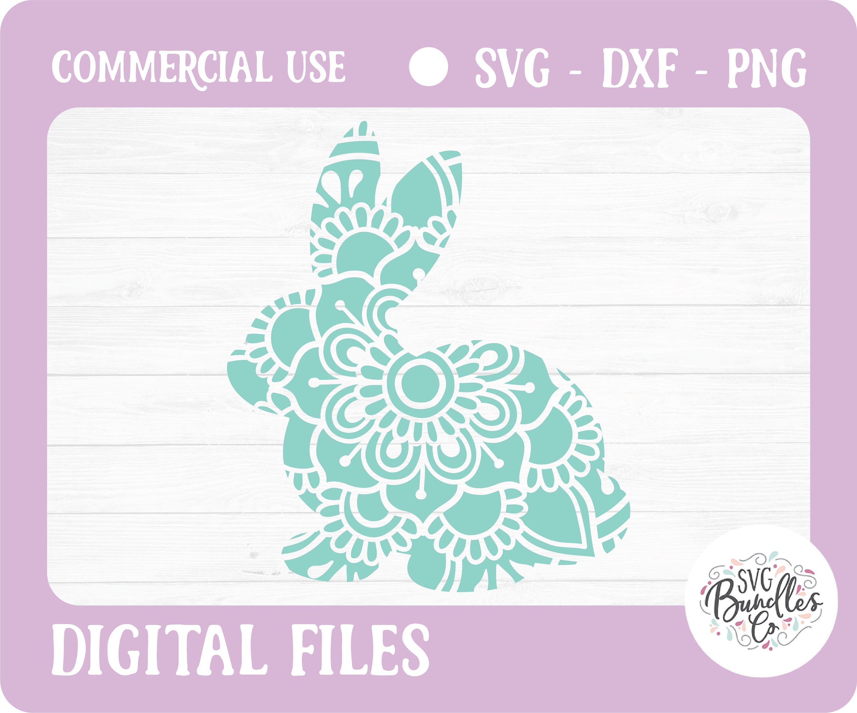 Instant SVG/DXF/PNG Mandala Easter Bunny zentangle Bunny | Etsy