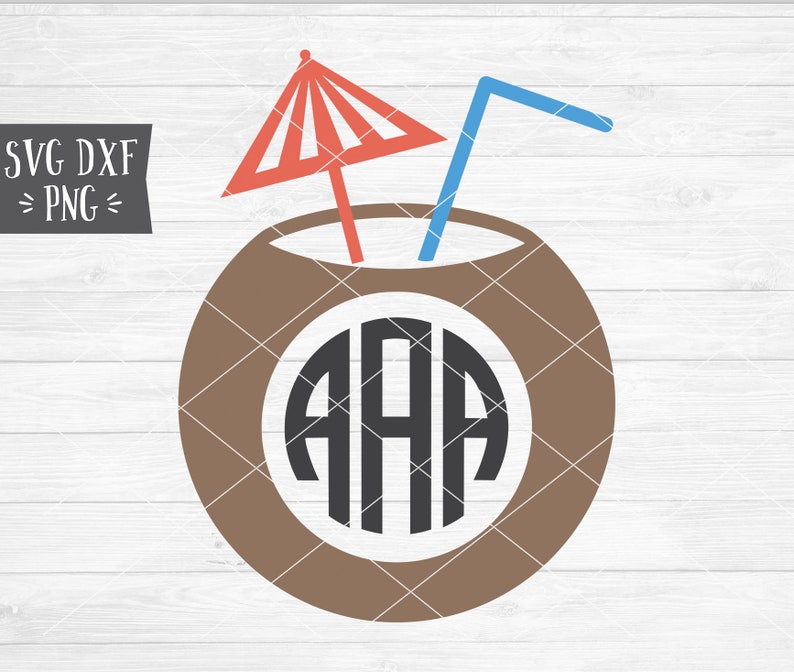 Instant SVG/DXF/PNG Coconut Monogram Frame Summer Svg Dxf - Etsy