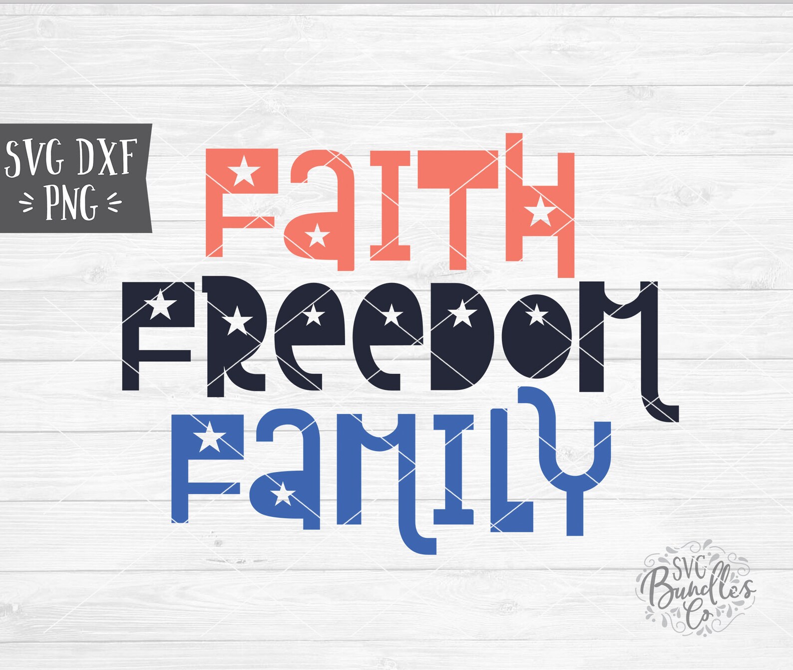 Instant SVG/DXF/PNG Faith Freedom Family Usa Svg America | Etsy