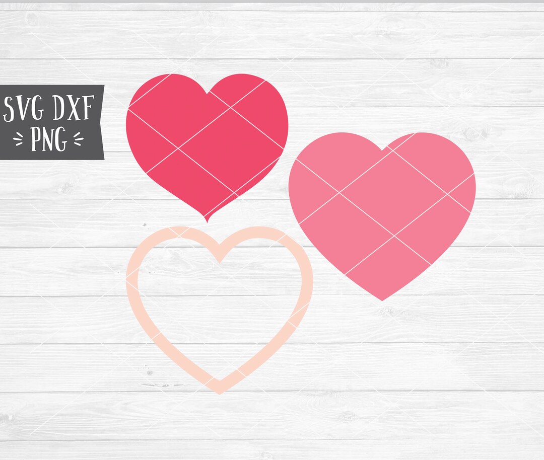 Instant SVG/DXF/PNG Set of Hearts Svg, Valentines Day Svg, Valentines ...