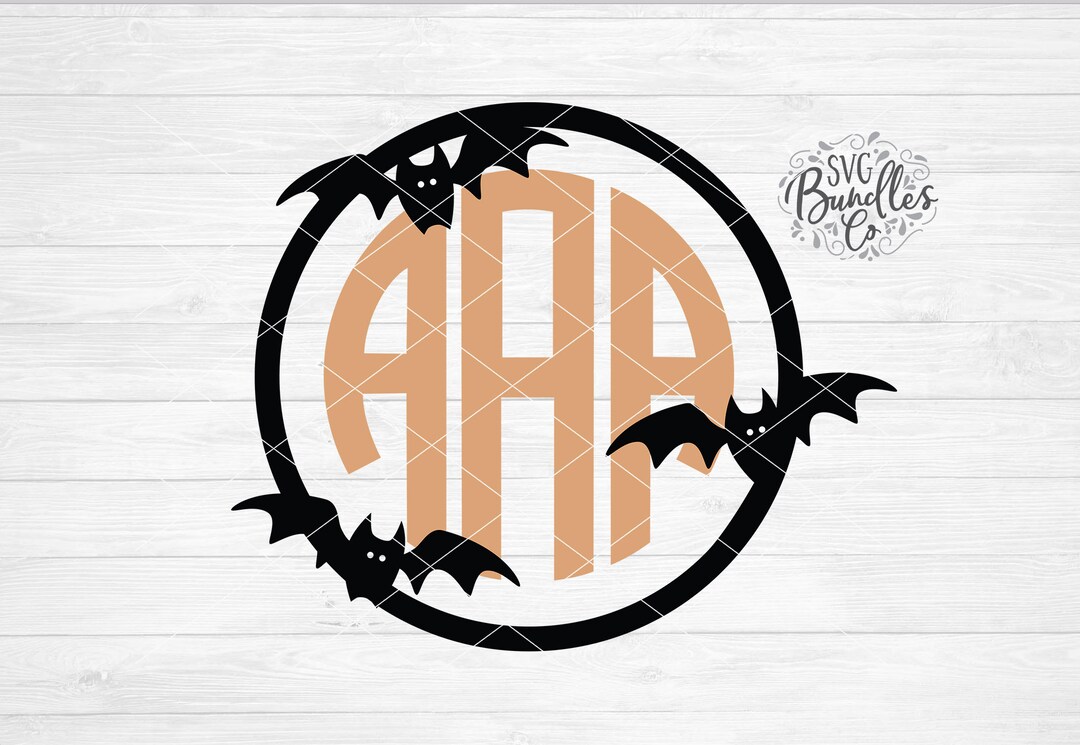 Instant SVG/DXF/PNG Bat Monogram Frame Svg, Halloween Svg, Bat Svg, Dxf ...
