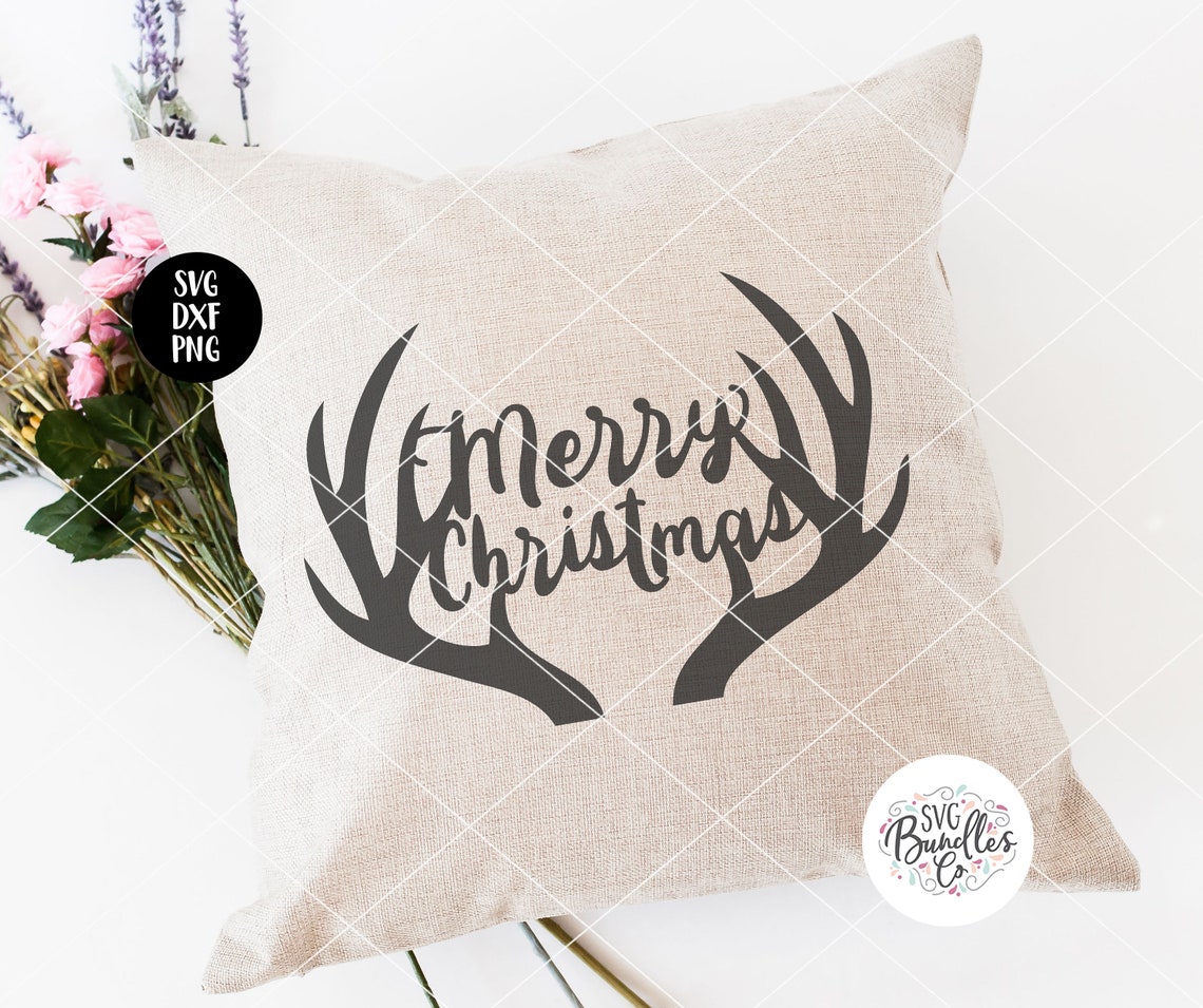 Instant SVG/DXF/PNG Merry Christmas deer Antlers Svg - Etsy