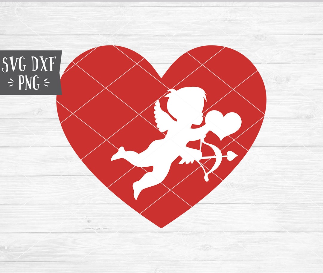 Instant SVG/DXF/PNG Cupid in Heart Svg, Valentines Day Svg, Cupid Svg ...