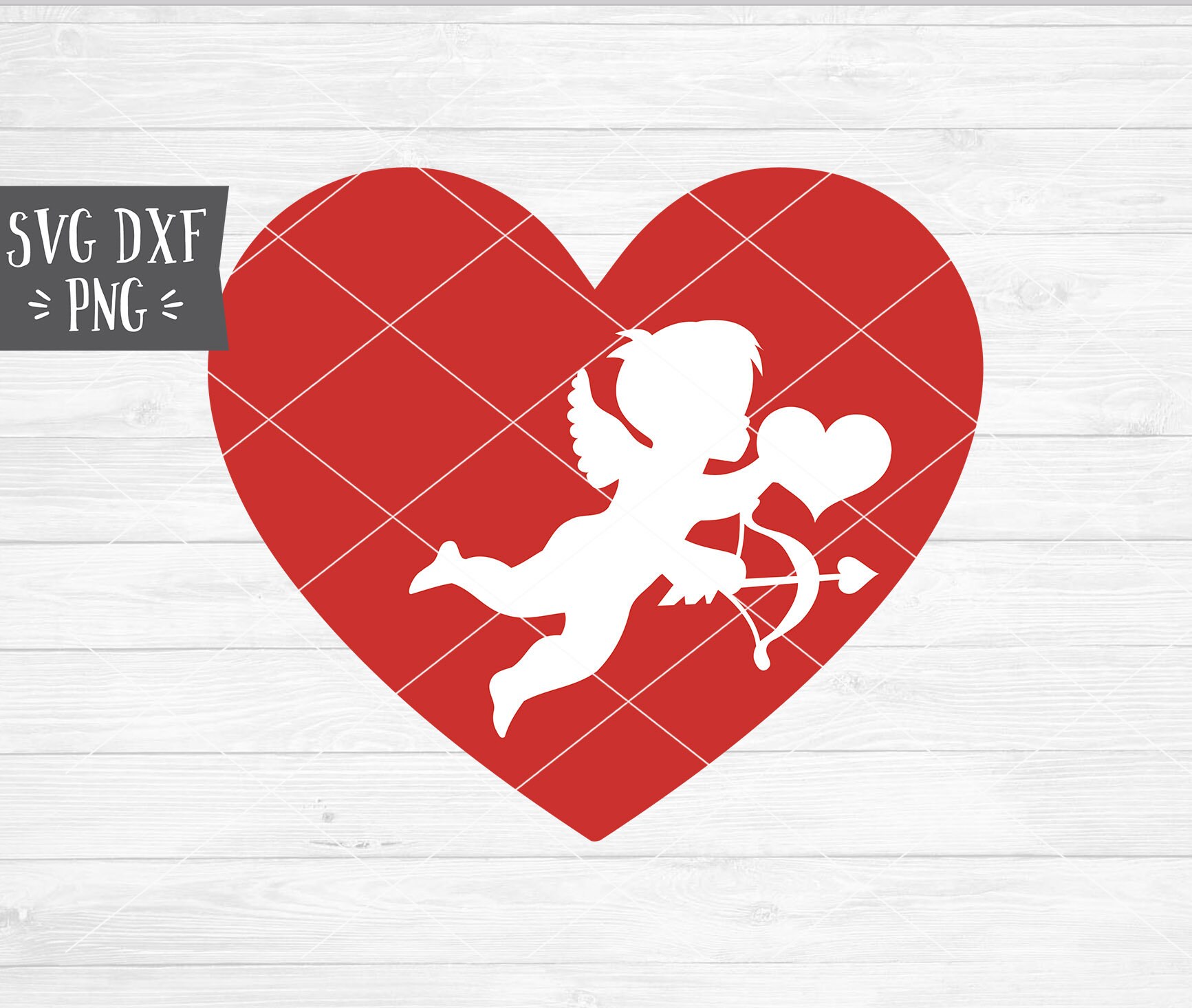 Instant SVG/DXF/PNG Cupid in Heart Svg, Valentines Day Svg, Cupid Svg ...
