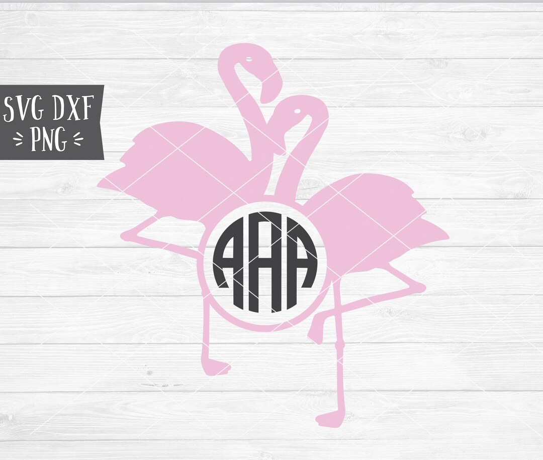 Instant SVG/DXF/PNG Flamingo Pair Monogram Frame, Summer Svg, Dxf, Cut ...