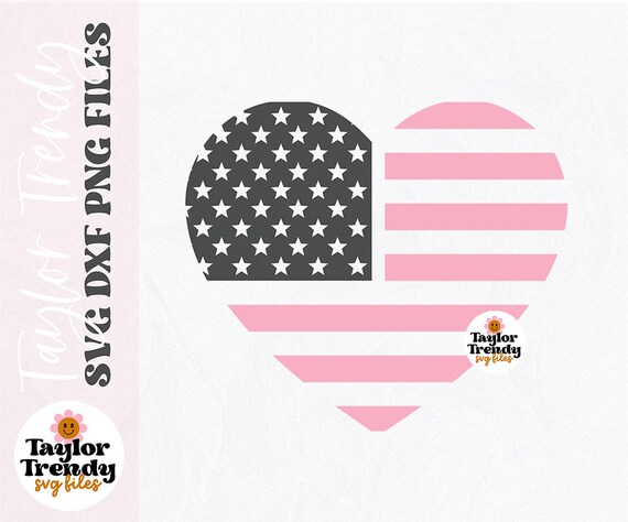 Instant SVG/DXF/PNG Heart Flag Svg Usa Svg America Svg 4th - Etsy