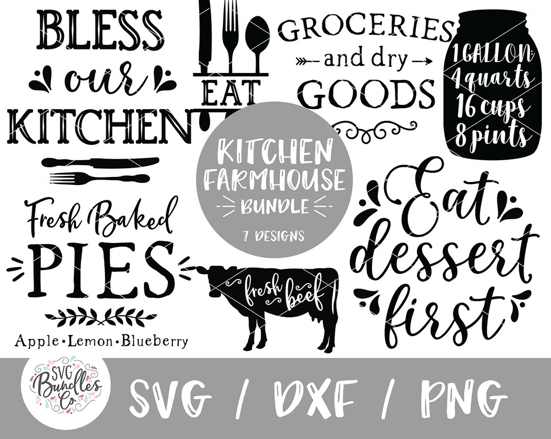Instant SVG/DXF/PNG Kitchen Farmhouse Bundle, Farmhouse Svg, Farmhouse ...