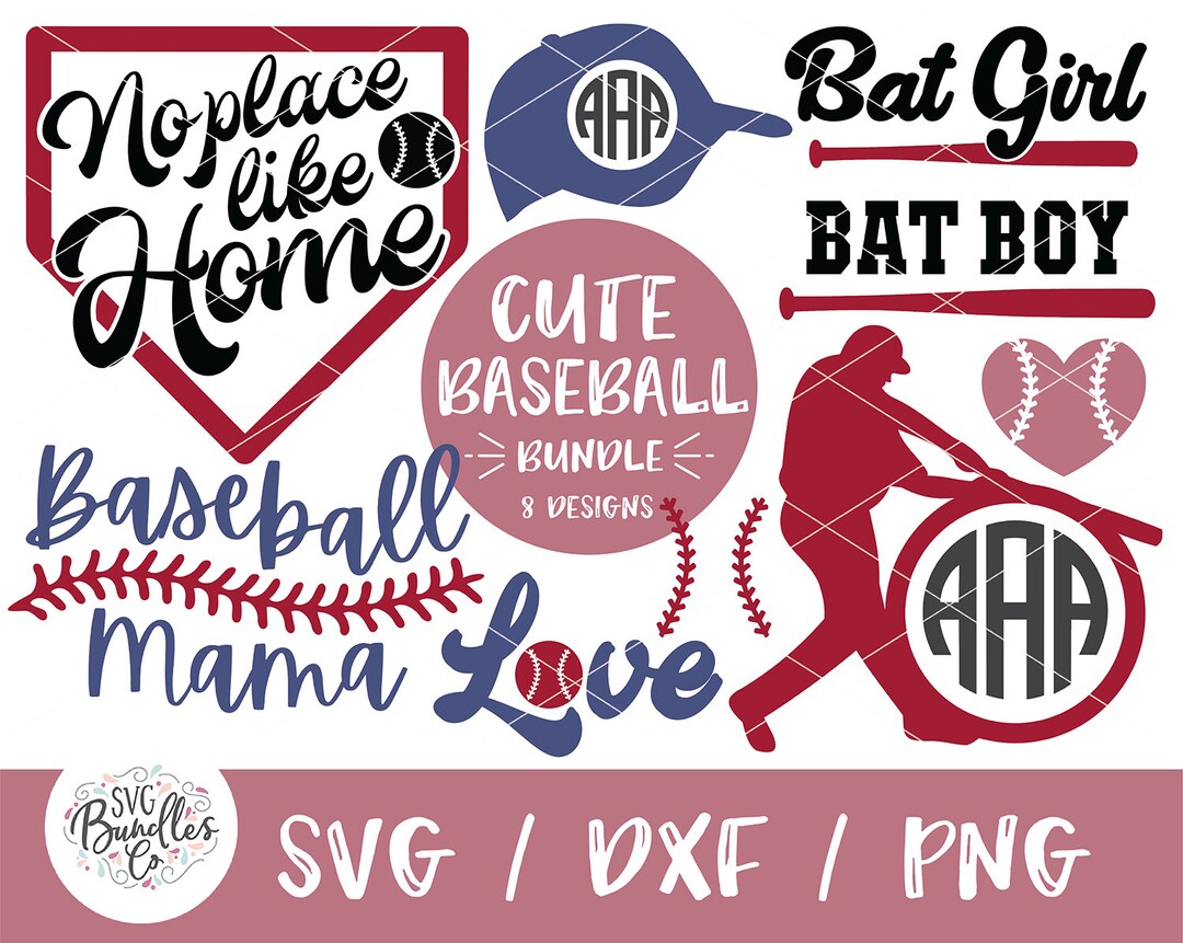 Instant SVG/DXF/PNG Cute Baseball Svg Bundle, Baseball Svg, Baseball ...