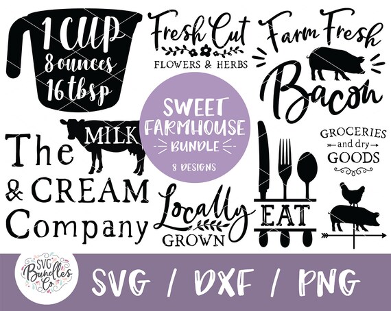 Instant SVG/DXF/PNG Sweet Farmhouse Bundle Farmhouse Svg | Etsy