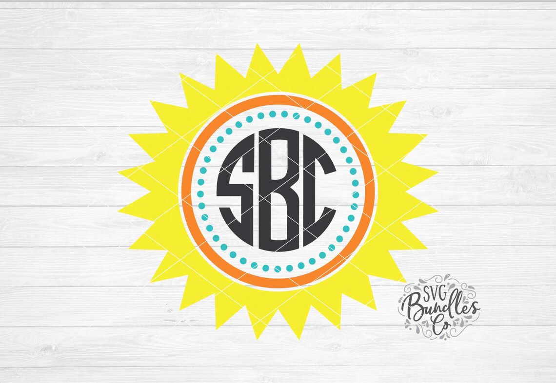 Instant SVG/DXF/PNG Summer Sun Monogram Frame Summer Svg - Etsy