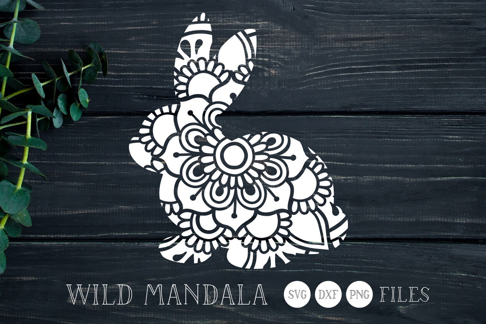 Instant SVG/DXF/PNG Mandala Easter Bunny Zentangle Bunny | Etsy