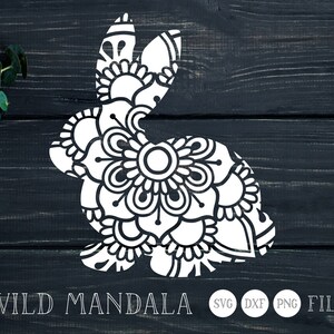Instant SVG/DXF/PNG Mandala Easter Bunny - Zentangle Bunny Svg, Doily ...