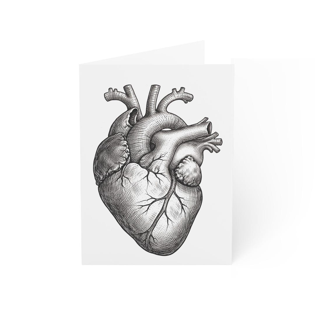 Anatomical Heart Valentine Card - Vintage Medical Illustration Love ...