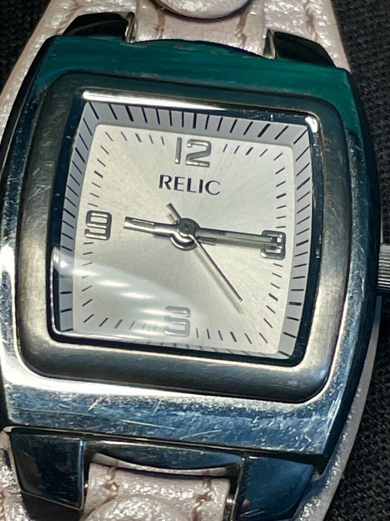 Relic Women's Watch | Silver Tone, Leather Strap (untested) - Etsy
