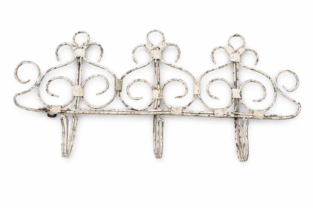 Hand Formed Rod Iron Scroll Wall Hooks – Estate Sourced Decorative ...