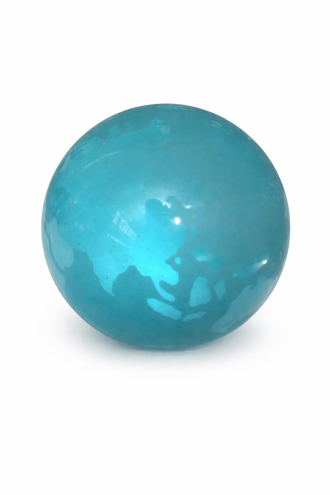Teal Art Glass Orb Paperweight Aqua Blue Glass Sphere Modern Desk Decor ...