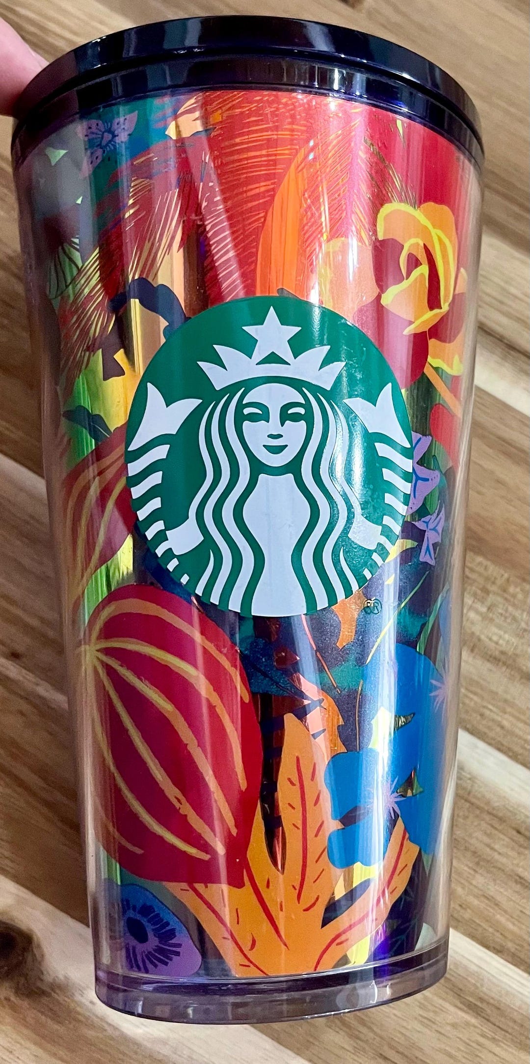 Starbucks Floral Cold Cup 16 Oz Reusable Tumbler Botanical Tropical ...