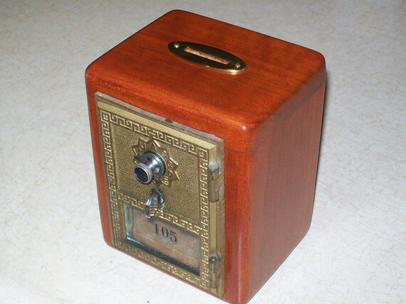 Vintage Post Office Box Door Cherry Coin Bank - Etsy