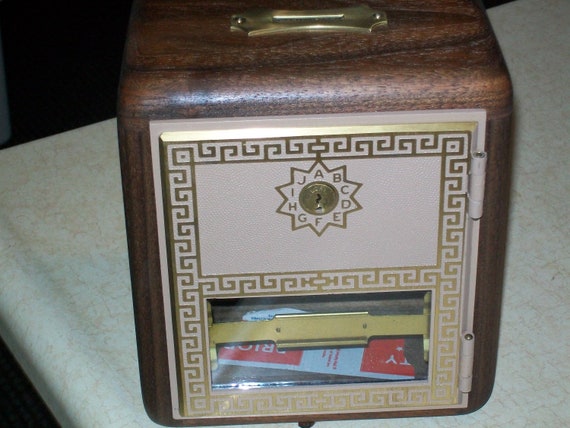 Antique Post Office Box Door Walnut Coin Bank | Etsy