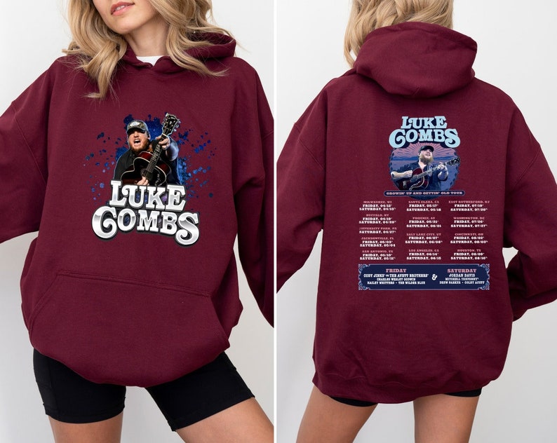 Luke Combs 2024 Tour Growing up and Getting Old T-shirt Sweatshirt ...