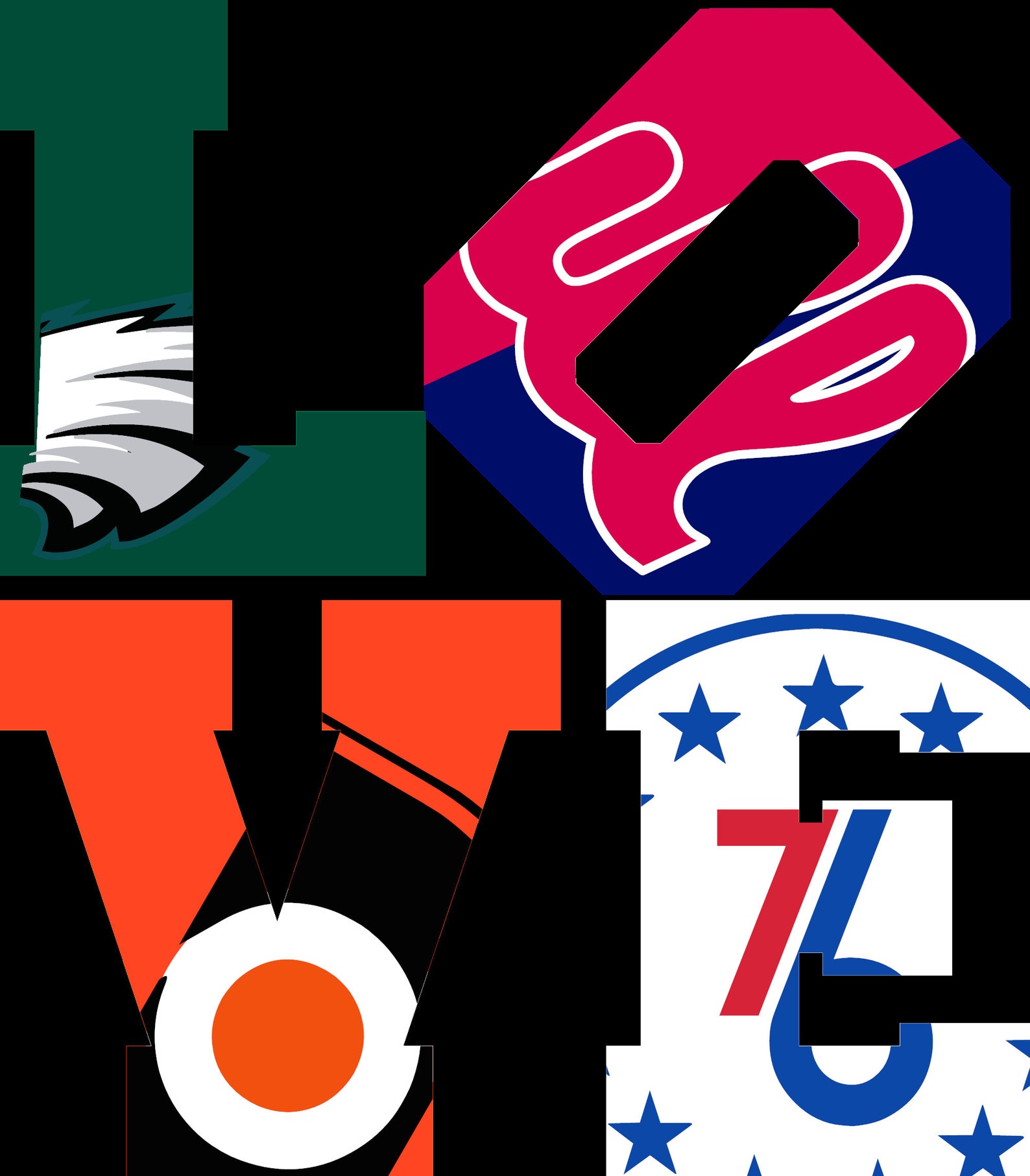 Philadelphia Teams Hoodie Fan, Sports Teams, Football, Basketball ...