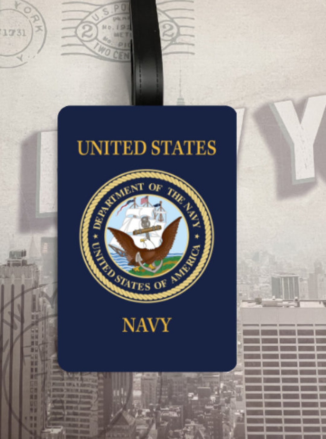 US Military Crest Luggage Tags - Air Force, Army, Coast Guard, Marines ...