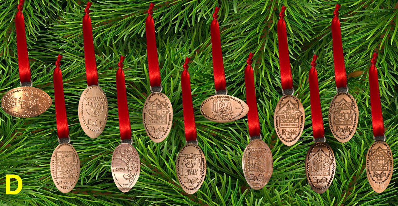 Epcot World Showcase Countries Disney Pressed Penny Christmas | Etsy