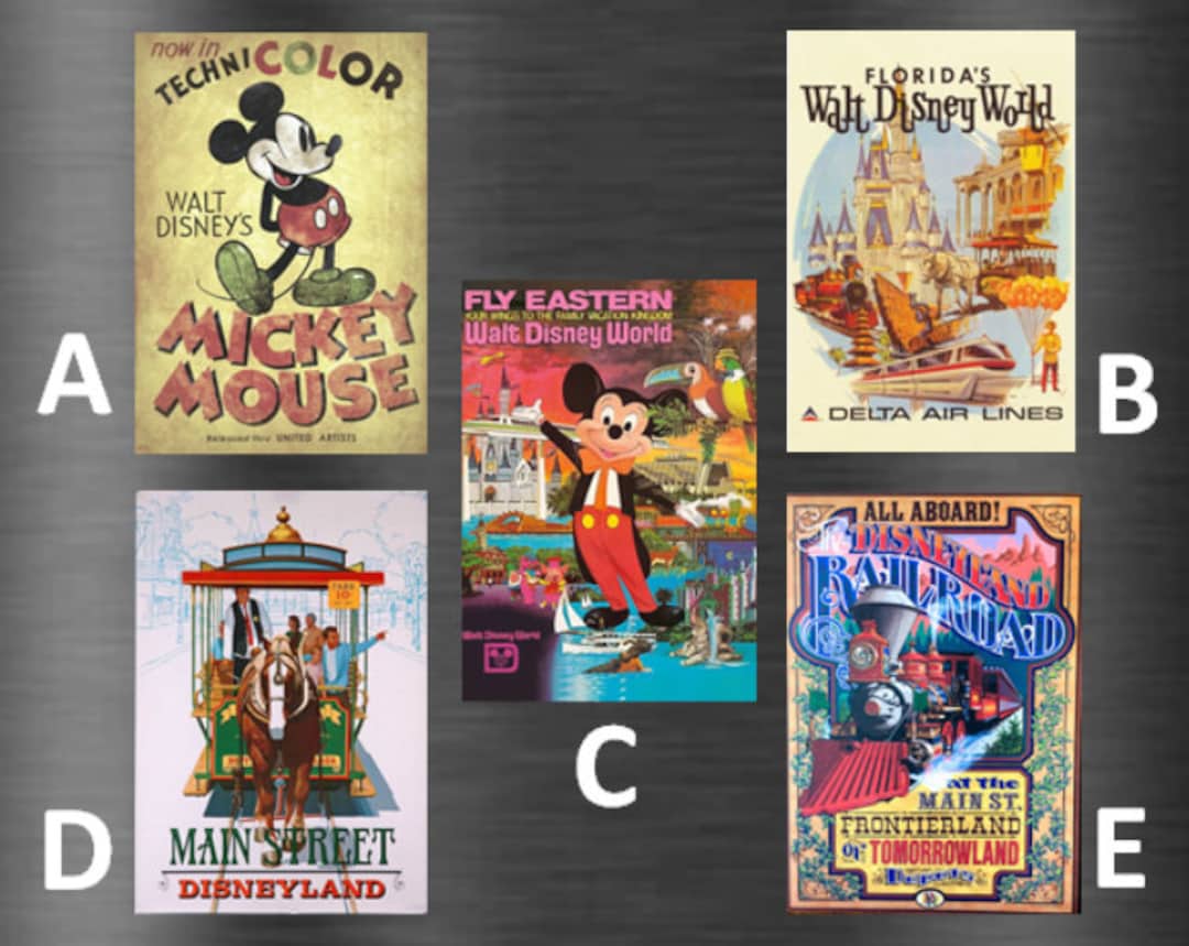 Disney Vintage Poster Magnet Magic Kingdom Main St Mickey Mouse ...