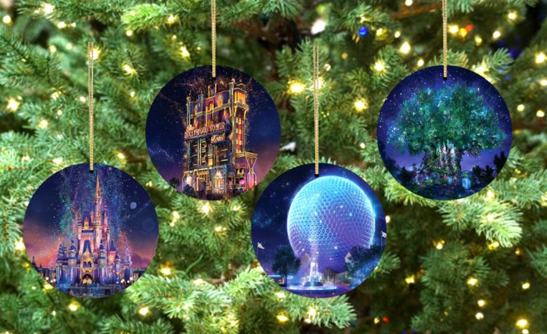 Disney Ceramic Christmas Ornament Magic Kingdom, Hollywood Studios ...