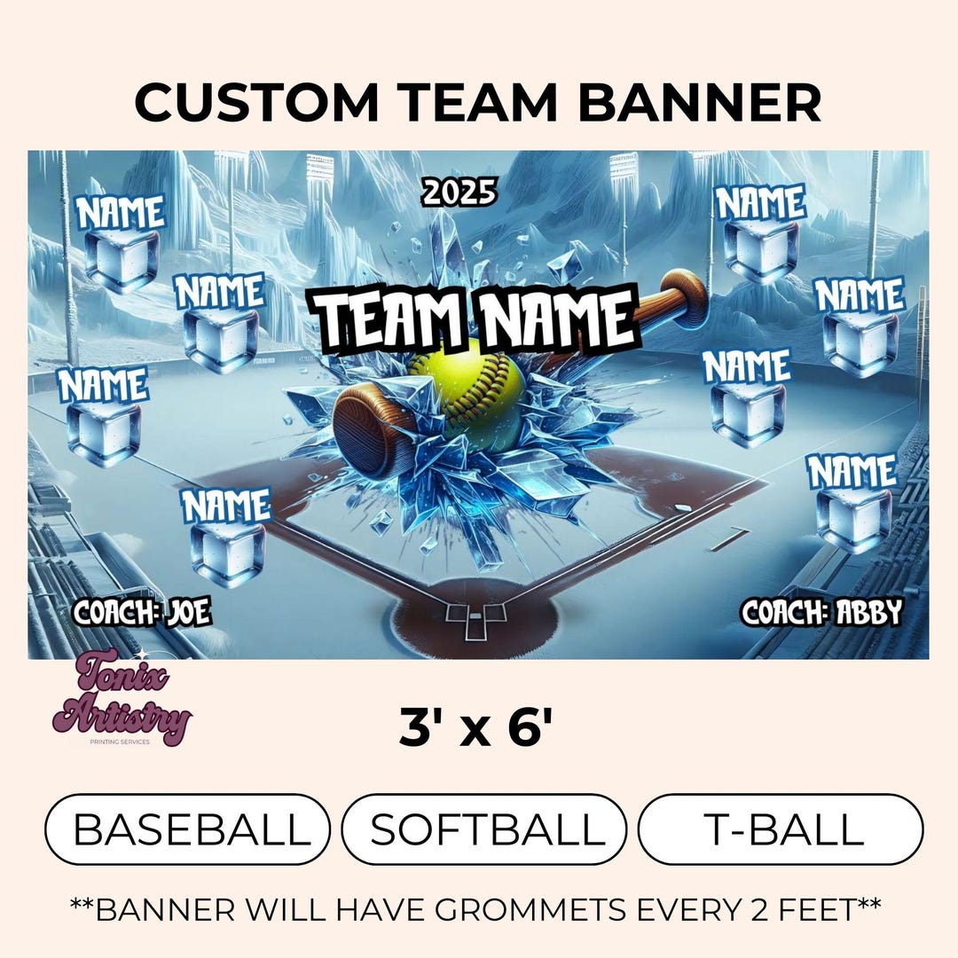 Custom 3x6 Vinyl Sports Banner | Baseball Softball T-ball Backgrounds ...