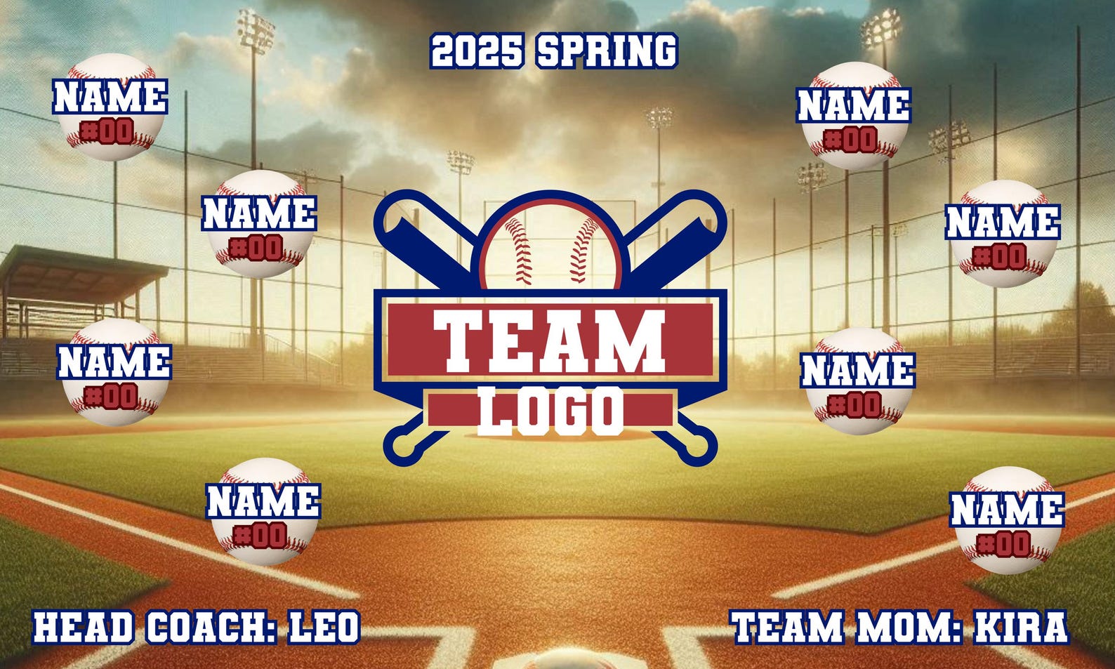 Custom 3x5 Vinyl Sports Banner | Baseball Softball T-ball Backgrounds ...