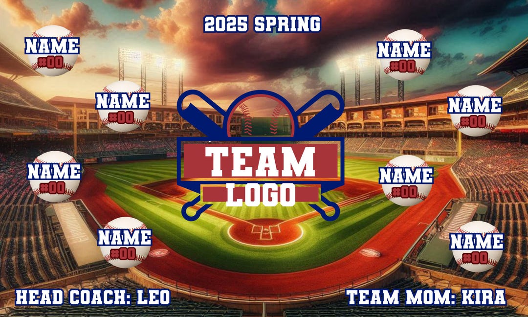 Custom 3x5 Vinyl Sports Banner | Baseball Softball T-ball Backgrounds ...