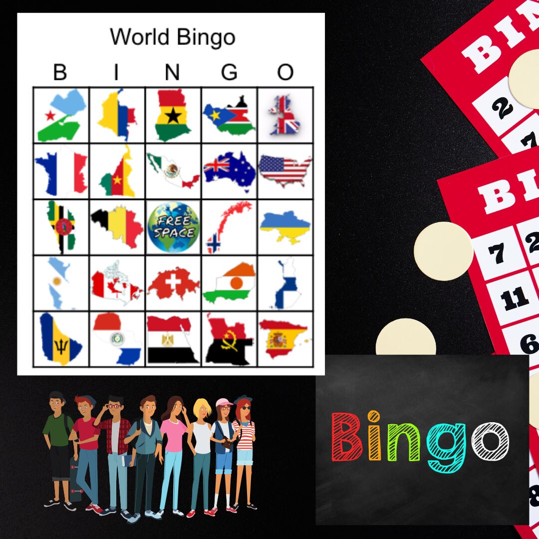 World Flags Bingo - Etsy