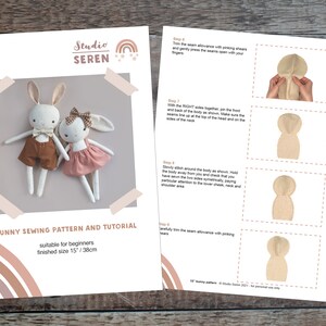 Bunny Sewing Pattern PDF Make 2 Types of Cloth Bunny Rabbit - Etsy