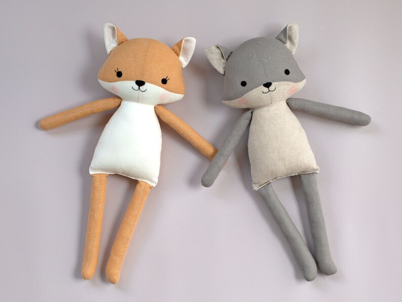 Fox Sewing Pattern PDF Make a Fox or Wolf Woodland Animal - Etsy