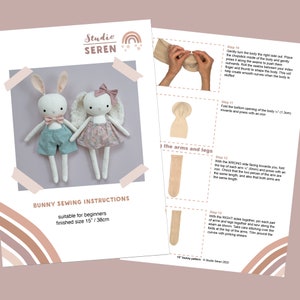 Bunny Sewing Pattern PDF - Make 2 Types of Cloth Bunny Rabbit Doll/stuffed Animal Toy - by ...