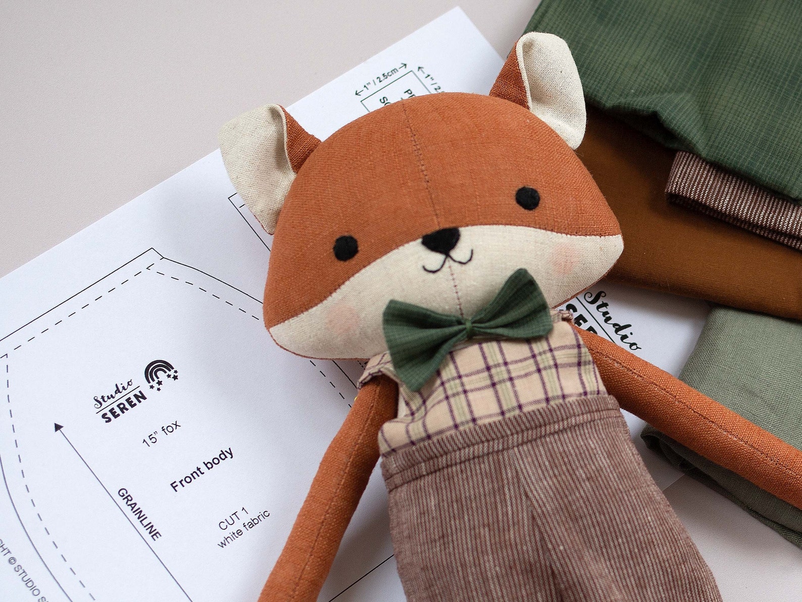 Fox Sewing Pattern PDF Make a Fox or Wolf Woodland Animal - Etsy UK