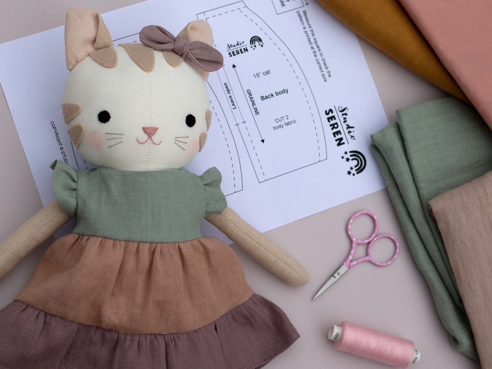 Cat Sewing Pattern PDF Make More Than One Type of Cloth Cat - Etsy