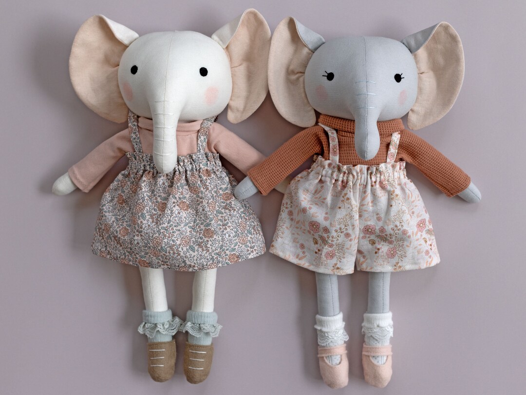 Elephant Sewing Pattern PDF Make a Stuffed Elephant Doll / - Etsy UK